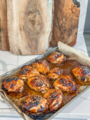 Roasted Sticky Miso Chicken Thighs