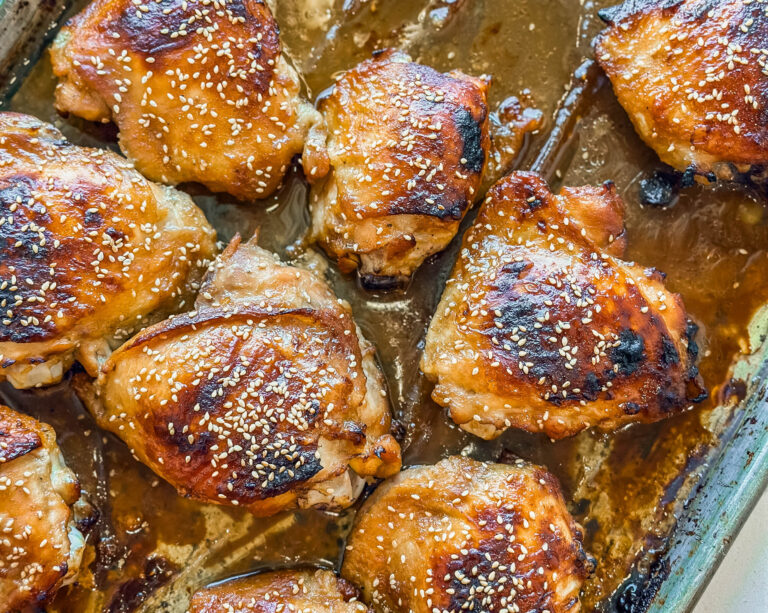 Roasted Sticky Miso Chicken Thighs