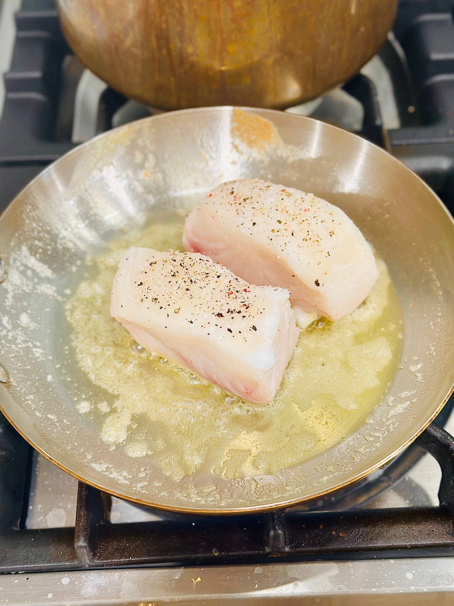 Seared Chilean Sea Bass with Lemon Butter Caper Sauce