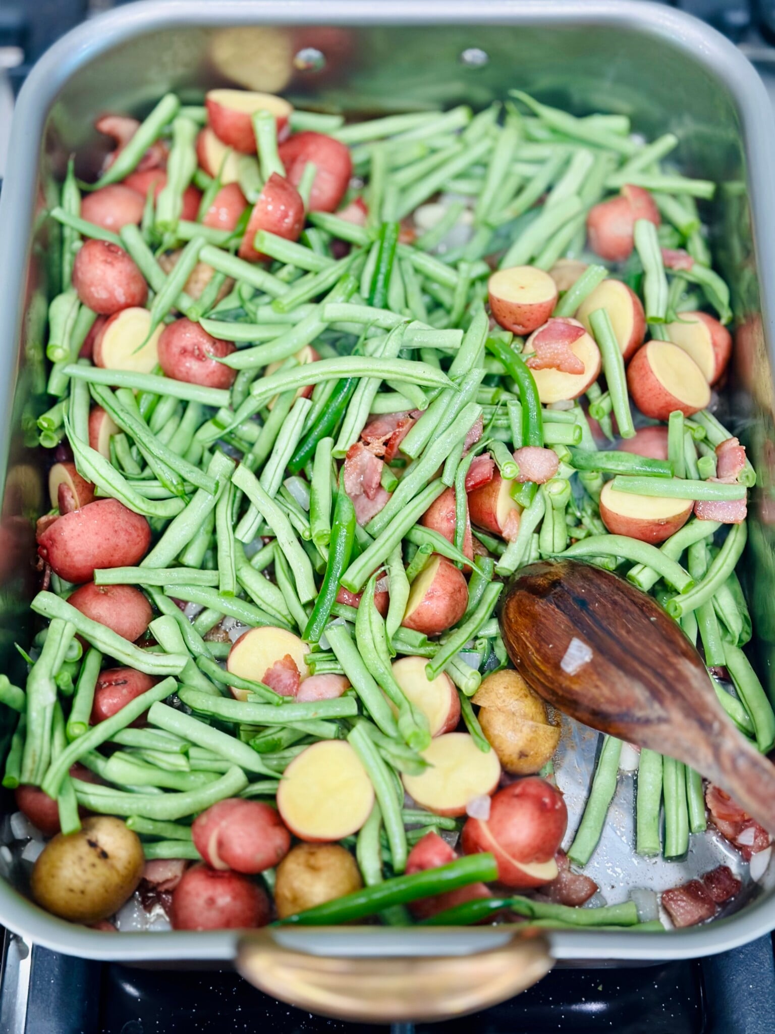 Southern Style Green Beans and New Potatoes with Bacon