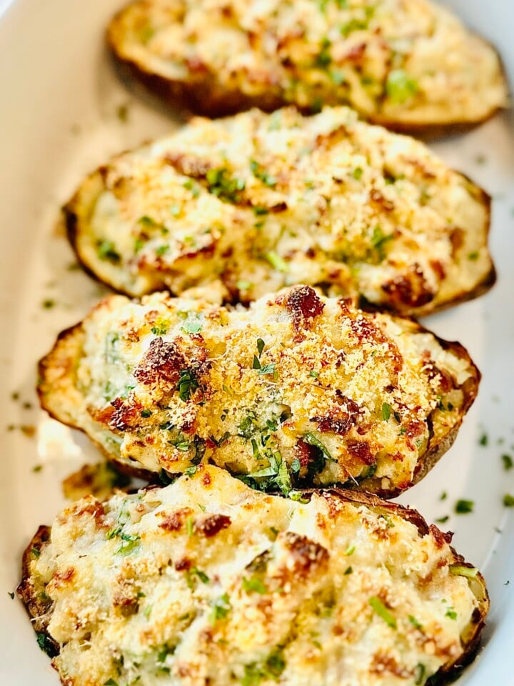 Twice Baked Potatoes with Blue Cheese and Bacon