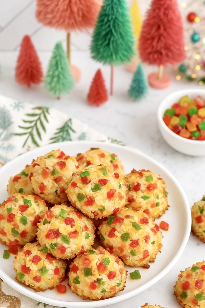 Holiday Fruit Cake Coconut Macaroons with Paradise Candied Fruit